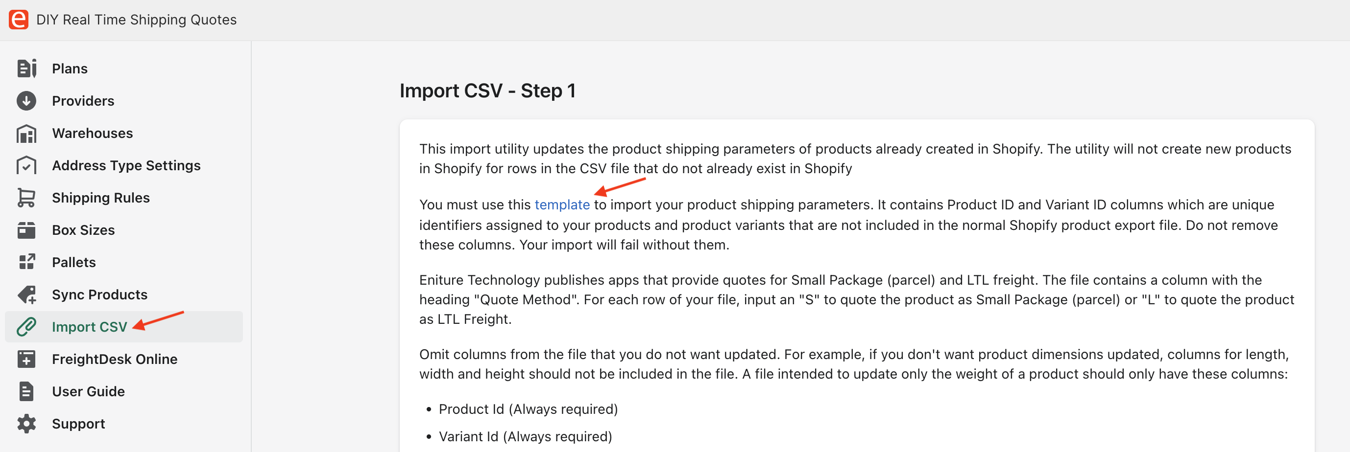 Import CSV Utility For The Real Time Shipping Quotes App For Shopify